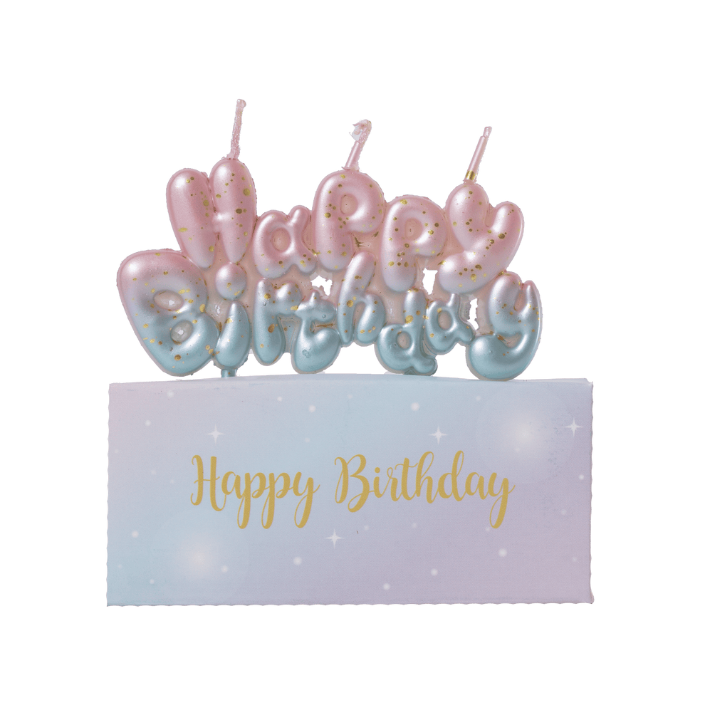 Gradient Happy Birthday Letter Candle – LoveyPatisserieCafe
